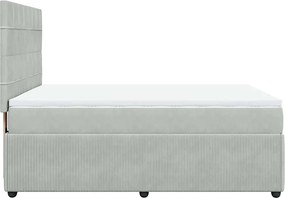 Box spring postel s matrací světle šedá 160x200 cm samet 3294682