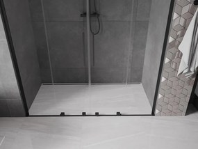 Mexen Velar L Duo, posuvné sprchové dveře do otvoru 170 cm, 8mm čiré sklo, černá matná, 871-170-003-02-70