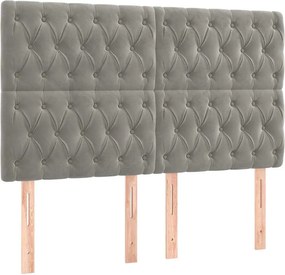 Box spring postel s matrací světle šedá 160x200 cm samet 3129399