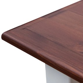 Massive home | Belluno Elegante bílá vysoká komoda z masivu s ořechovou deskou