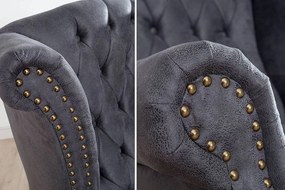 Luxusní křeslo Chesterfield šedé