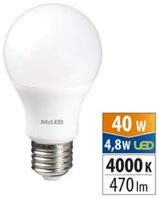 LED žárovka E27 McLED 4,8W (40W) neutrální bílá (4000K) ML-321.097.87.0