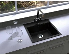 Sinks Solo 560 Granitový dřez bez odkapu, 56x51cm, metalblack, ACRSO56051074