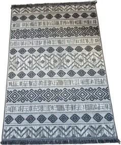 HU Šedý moderní pruhovaný koberec Boho 881-S Rozměr: 60x100 cm