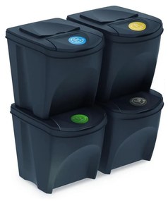 Koš na tříděný odpad Sortibox 25 l, 4 ks, antracit IKWB20S4 S433