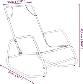Houpací lehátka 2 ks zelená ocel a textilen 318143