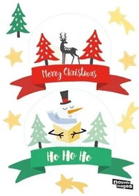 Vánoční samolepka na sklo - Merry Christmas (Ho Ho Ho)