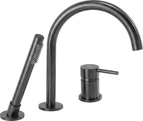 Rea Lungo, 3-otvorová vanová baterie s ruční sprchou, 275 mm, titanová, REA-B2264