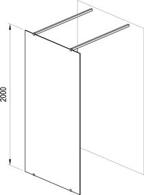 Ravak Jedna pevná stěna se vstupem z obou stran,   š. 1500, hl. 900, v. 2000 mm  WALK-IN FREE 150   GW9FP0C00Z1 WALK-IN FREE 150