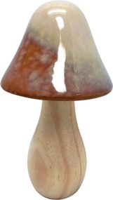 Keramická figurka houby MAVE 11,7x21,5 cm hnědá