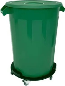 Denox INDUSTRIAL zelená / Odpadkový koš / 100 l / s víkem / PP plast