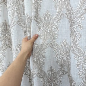 Voálová Luxusní vyšívaná záclona bílá Versailles Beige metráž Ervi 3634-13