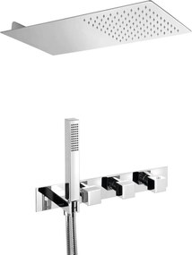 Sapho Sprchy - Sprchový set s termostatem pod omítku, s tělesem, 50x22 cm, chrom MB453-01