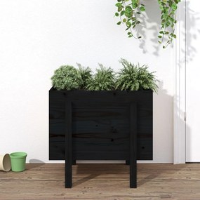 Zahradní truhlík černý 62 x 50 x 57 cm masivní borové dřevo
