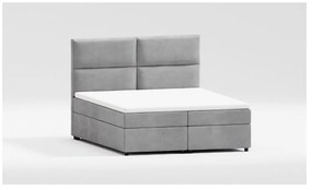 Světle šedá boxspring postel s úložným prostorem 200x200 cm Rico – Ropez