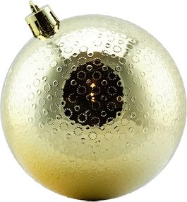 Sada vánočních ozdob zlatá 8 cm plastové baňky, 4× vrásková, 4× matná, 4× glitter, balení 16 ks