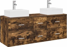 Sada koupelnových skříněk 3 ks Kouřový dub 49,5 x 41 x 62,5 cm 3405847