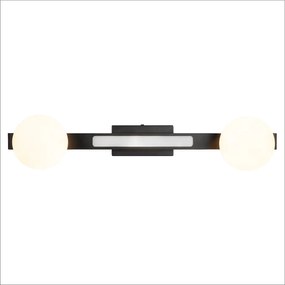 Nástěnné svítidlo Magnet1, 2x bílé skleněné stínítko + 1x LED 13W, b