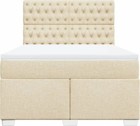 Box spring postel s matrací krémová 140x200 cm textil 3290523