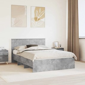 Rám postele s čelo Betonově šedá 140 x 200 cm Kompozitní dřevo 3408854