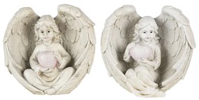 Dekorativní sošky andílků se srdíčky (2 ks) - 10*6*10 cm