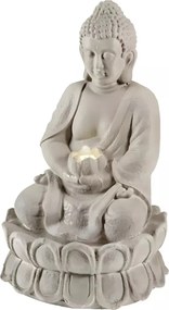 Fontána sedací zahradní fontána Buddha Led teplá bílá 55 cm