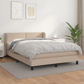 Box spring postel s matrací cappuccino 140x190 cm umělá kůže