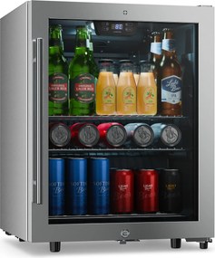 Klarstein LuxeChill, 64cm, 60L, venkovní chladnička na nápoje, stříbrná, skleněné dveře, A
