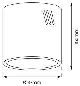 Stropní svítidlo George XL, 1x bílé kovové stínítko