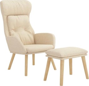 Relaxační křeslo s podnožkou krémové textil 3097752