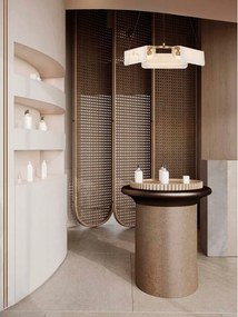 Krémové/v mosazné barvě LED stmívatelné závěsné svítidlo v dekoru mramoru ø 63 cm Aider – Nova Luce