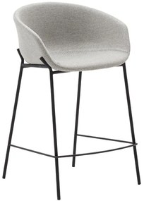 OnaDnes -20% Světle šedá látková barová židle Kave Home Yvette 65 cm