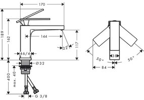 Hansgrohe Tecturis E Umyvadlová baterie, kartáčovaný bronz 73011140