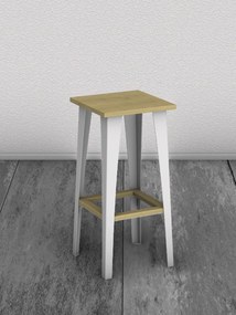 Barová židle bílá A31, dub Hamilton ZVOLTE VÝŠKU ŽIDLE:: 75 cm