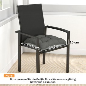 sada 4 polštářů na sezení 39,5 x 39,5 x 10 cm Polštář na židli s popruhy, protiskluzová venkovní podložka na sezení v interiéru