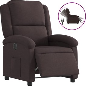 Elektrické polohovací křeslo tmavě hnědé textil 3204145