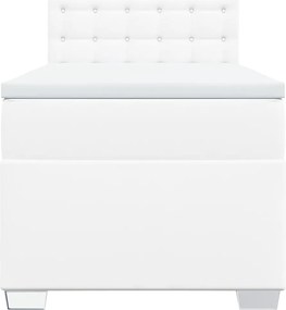 Box spring postel s matrací bílá 80 x 200 cm umělá kůže 3286097