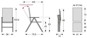 Zahradní křeslo CONCEPT teak, hliníkové, polohovací DP266CZ011720