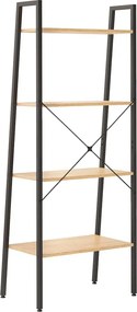 4patrová stojící police světle hnědá a černá 56 x 35 x 140 cm 336364