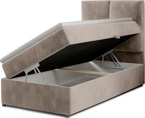 Čalouněná jednolůžková postel RIVIA 90x200 Paros 05 světle šedá