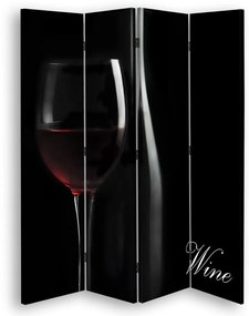 Ozdobný paraván, Hluboká chuť vína - 145x170 cm, čtyřdílný, obustranný paraván 360°