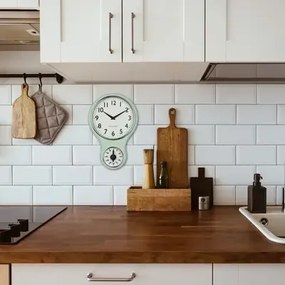 TFA 60.3073.20 RETRO mátově zelená / Nástěnné hodiny / kuchyňské s min