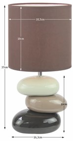 Kondela Keramická stolní lampa, kávová, QENNY TYP 5