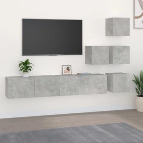 Nástěnná TV skříňka betonově šedá kompozitní dřevo 3114577