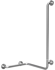 Bemeta Design HELP: Madlo do sprchy se svislou opěrou pravé skládané s krytkou, nerez, mat -
