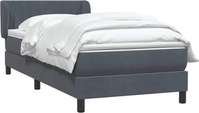 Box spring postel s matrací tmavě šedá 80x220 cm samet 3317716