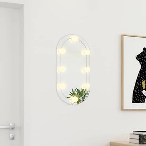 Zrcadlo s LED světly 60 x 30 cm sklo oválné 3102974
