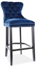 Barová židle August II, modrá / černá