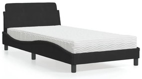 Postel s matrací Dover černá 100 x 200 cm samet 3208353