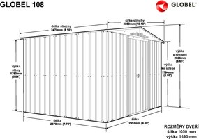 LANIT PLAST, s.r.o. domek GLOBEL 108 ZELENÝ se střešním oknem LG2501